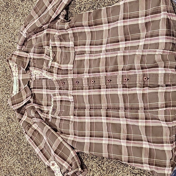 Tops | 3 For 25 Brown Purple White Shirt | Poshmark